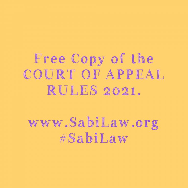 Court of Appeal Rules 2021 - SabiLaw
