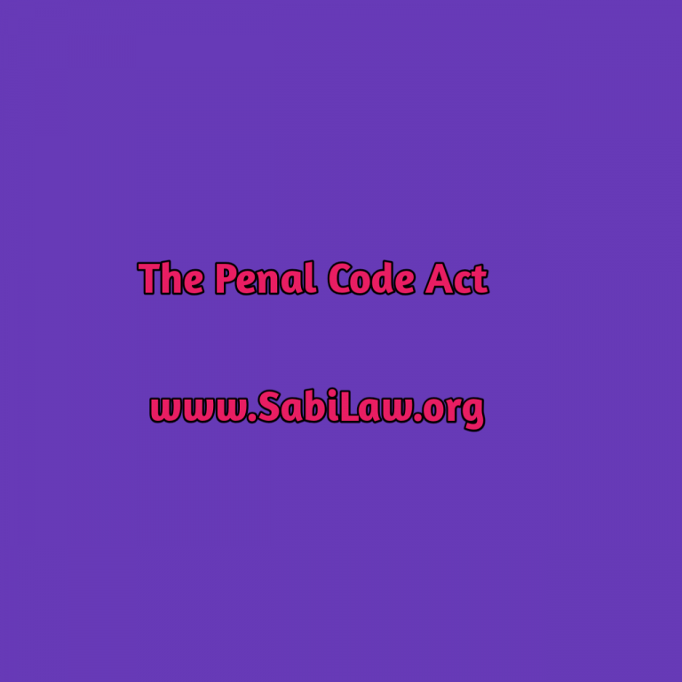 The Penal Code Act - SabiLaw