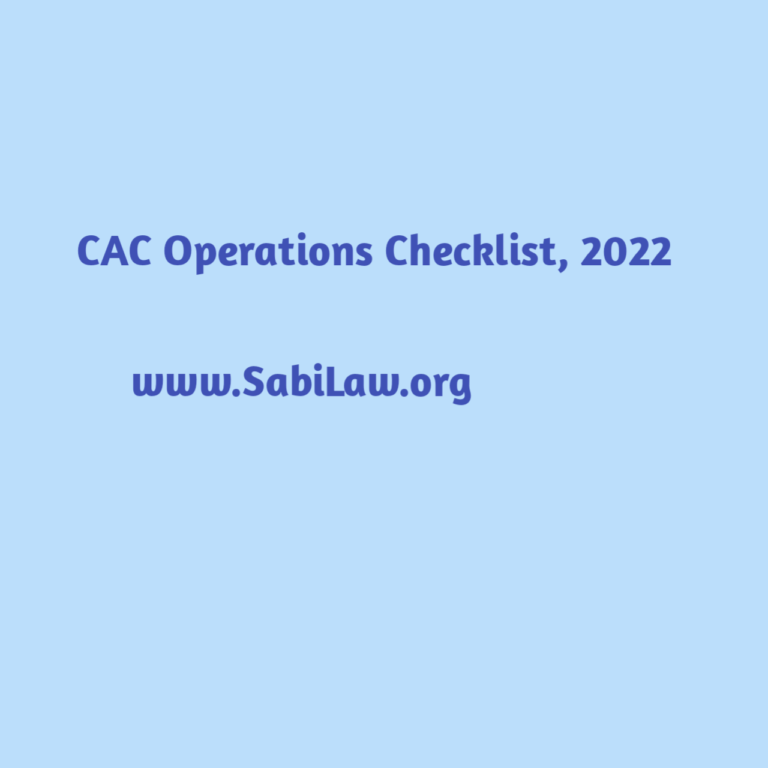CAC Operations Checklist, 2022 - SabiLaw